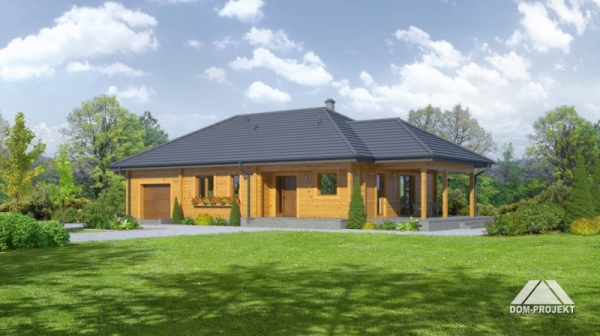 Winterfeste Holzhäuser EH84-876 Bungalow mit Garage